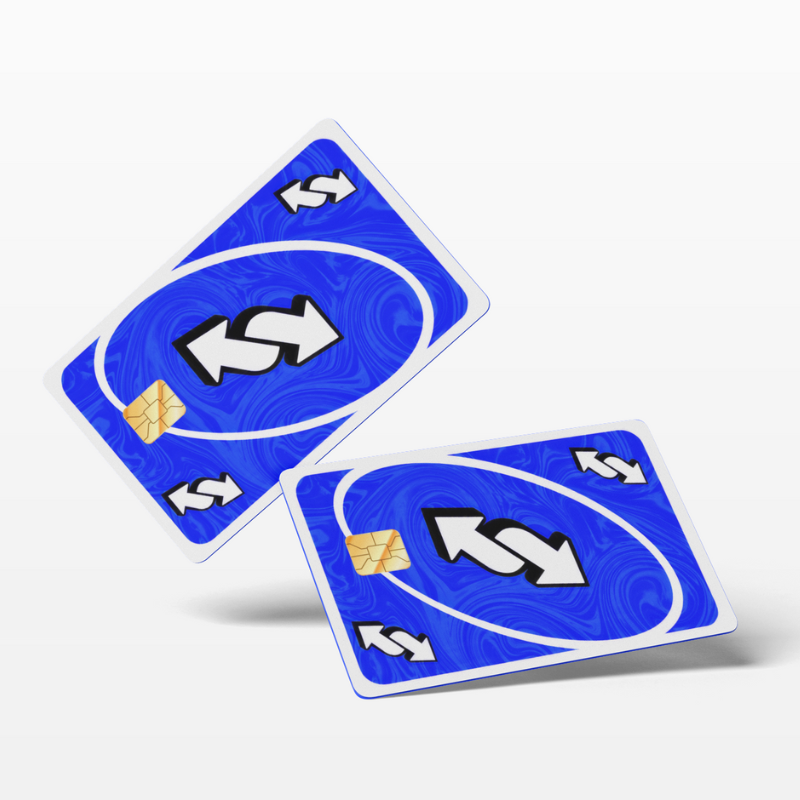 Uno Reverse Card Blue (Holographic) - Card Emblems