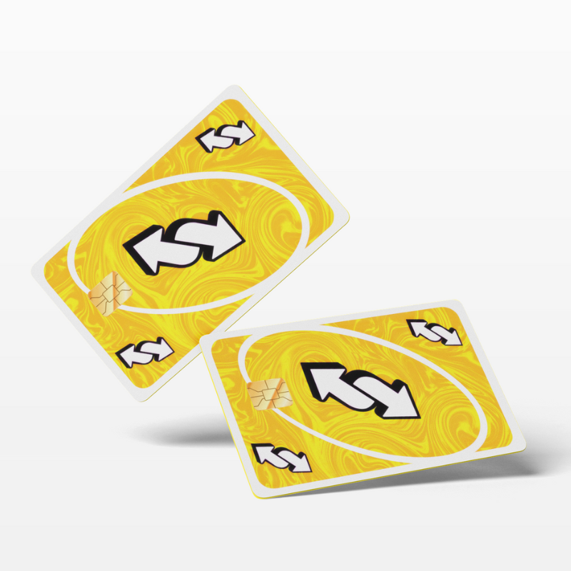 Uno Reverse Card Yellow (Holographic) - Card Emblems