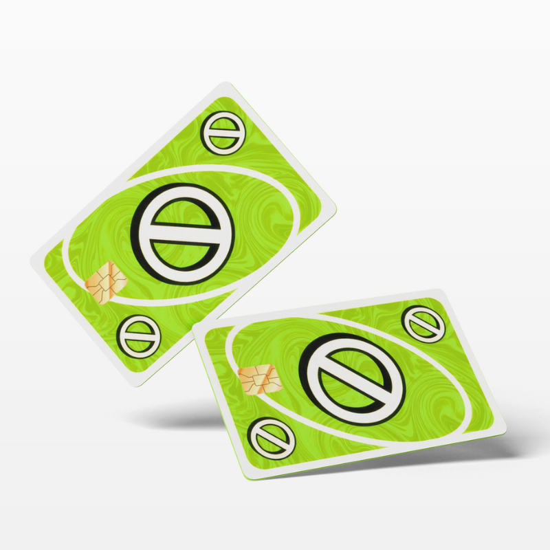 Uno Skip Card Green (Holographic) - Card Emblems