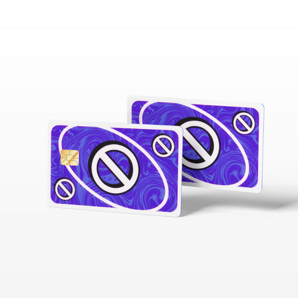 Uno Skip Card Blue (Holographic) - Card Emblems